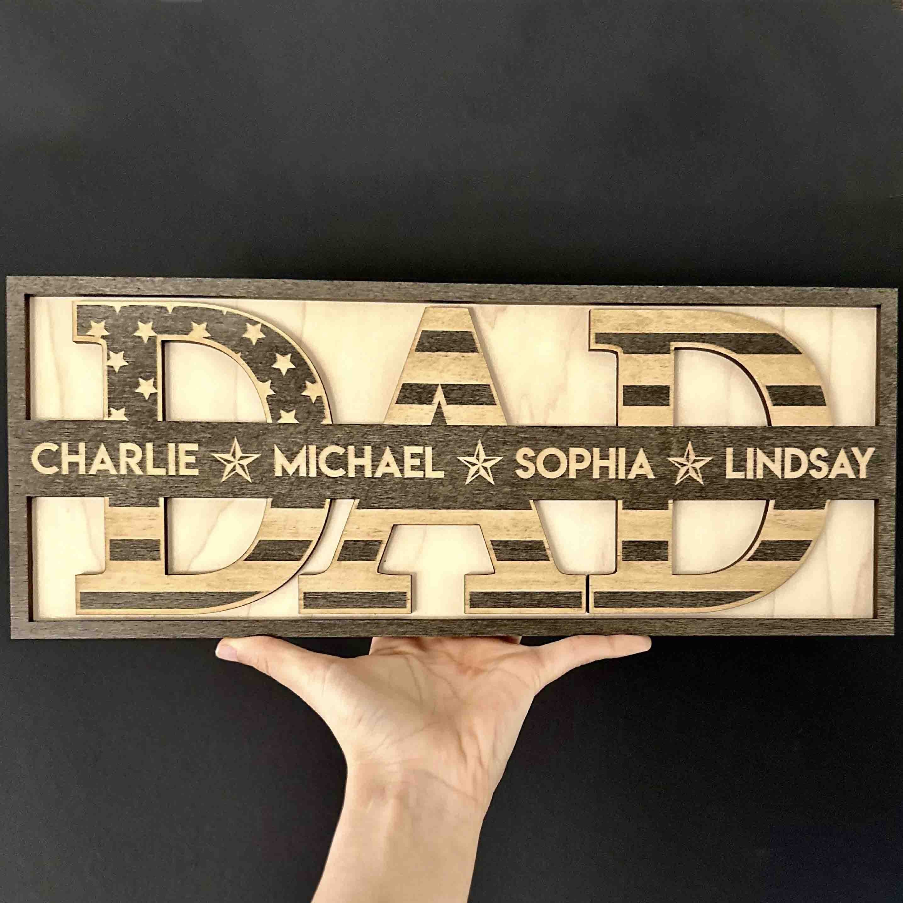 Personalized Dad Sign with Kids Names Gifts For Father's Day - Father ...